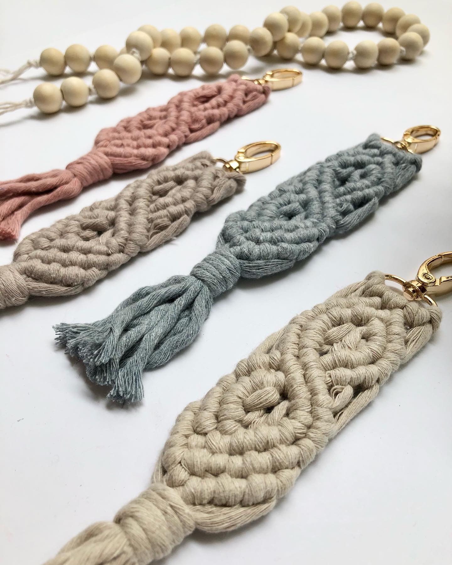 Double Diamond Macrame Keychain - Etsy