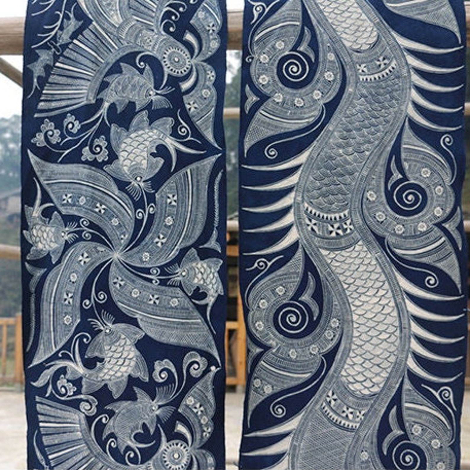 Miao Handmade Batik Plant Dyeing Embroidery Pattern With - Etsy