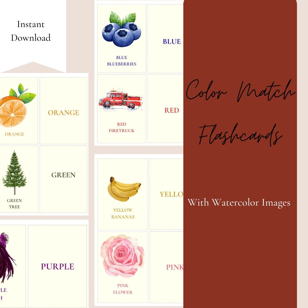 Color Matching Cards - Etsy