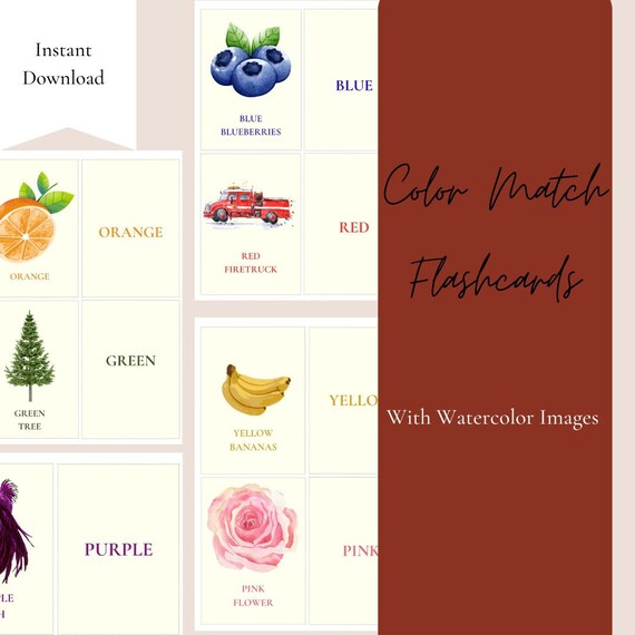 Color Matching Cards - Etsy