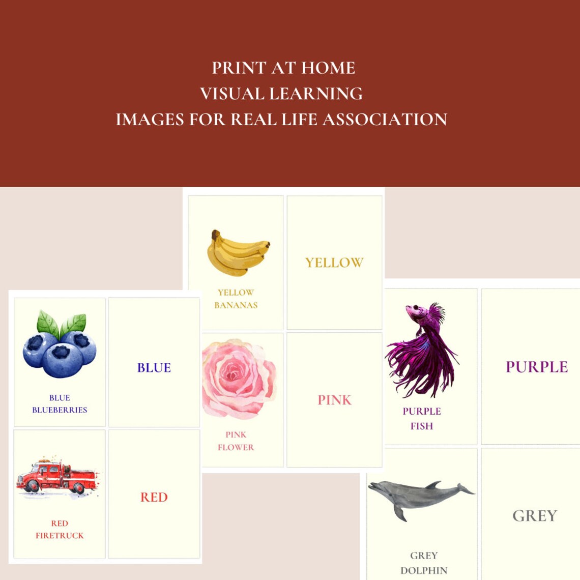 Color Matching Cards - Etsy