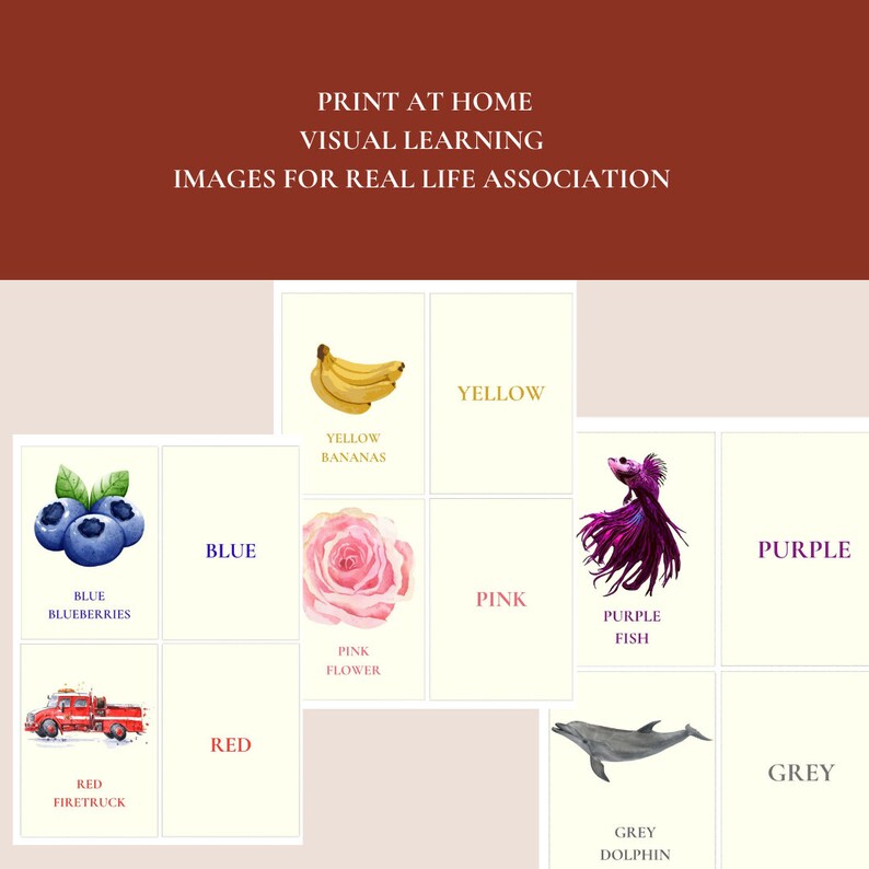 Color Matching Cards - Etsy