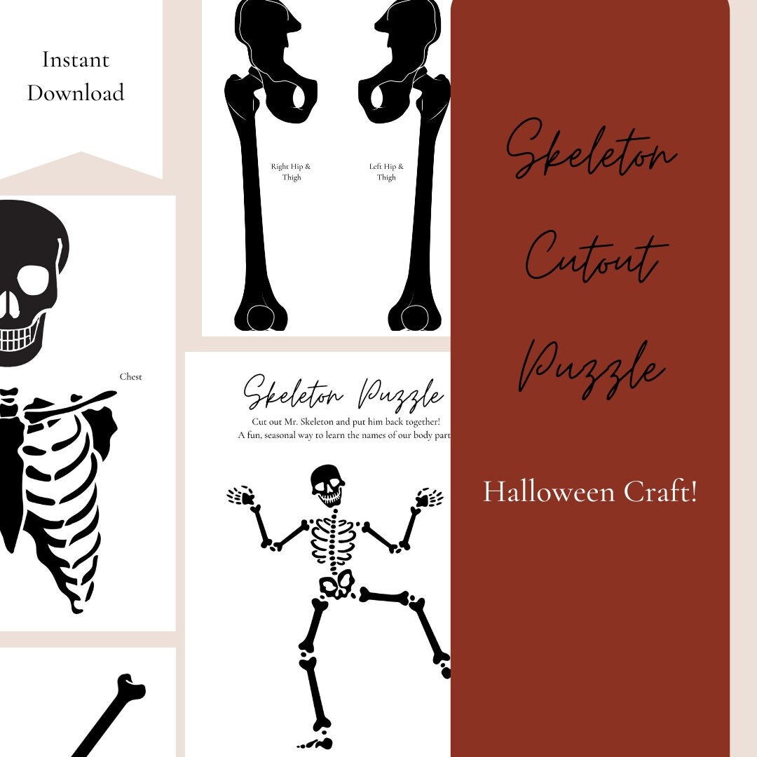 Skeleton Cutout Puzzle - Etsy