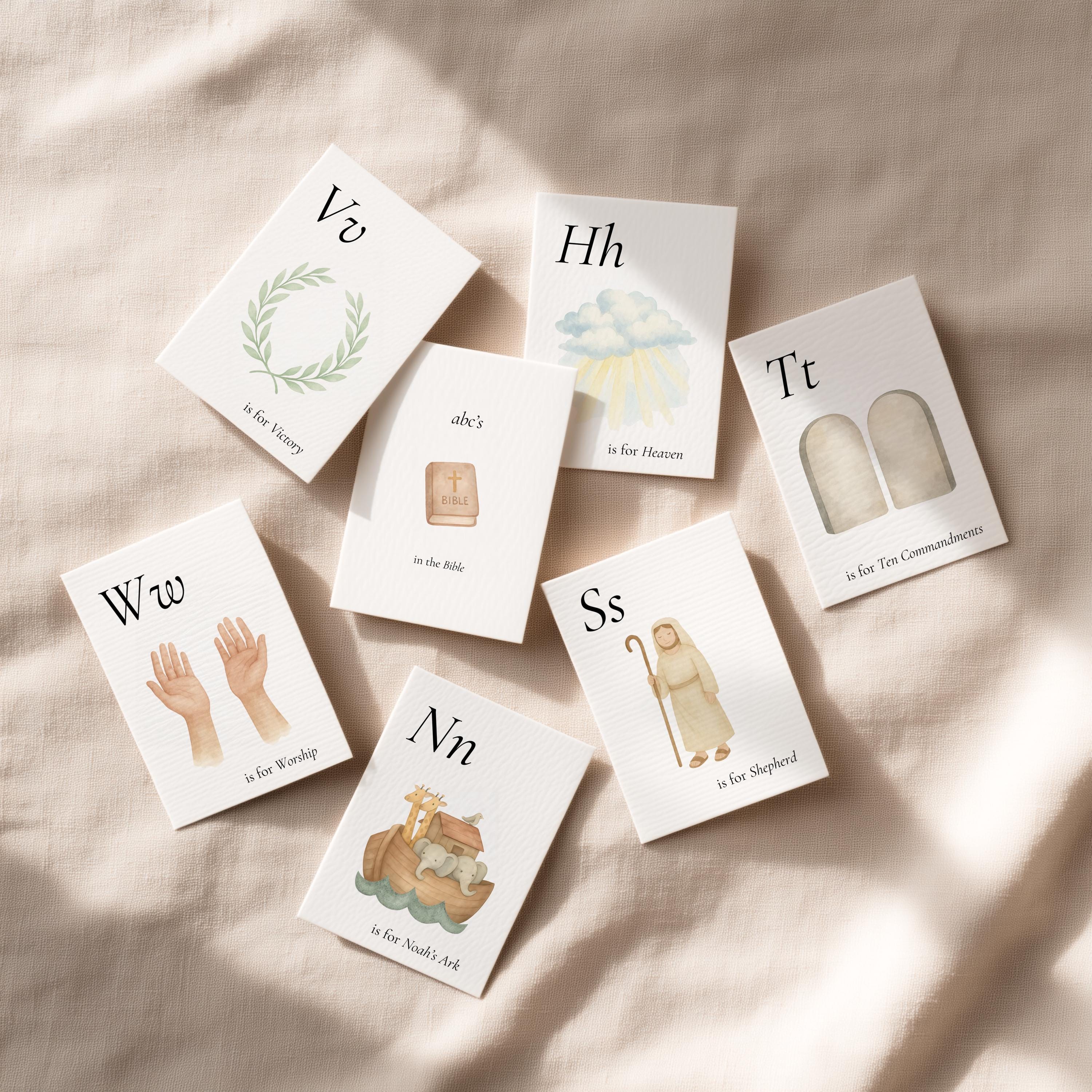 Bible ABC Flash Cards | Christian Alphabet Scripture Learning ...