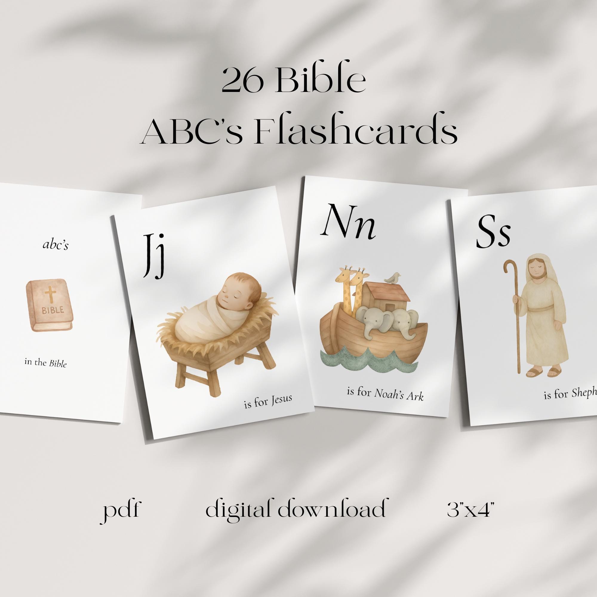 Bible ABC Flash Cards | Christian Alphabet Scripture Learning ...