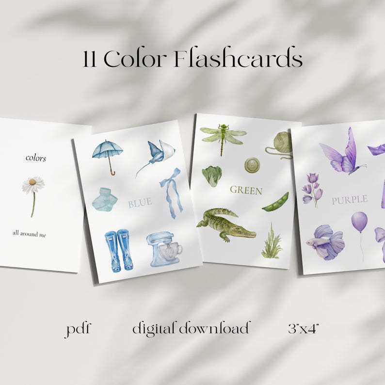 Color Flashcards Kids – Learning Colors PDF, Printable Montessori ...