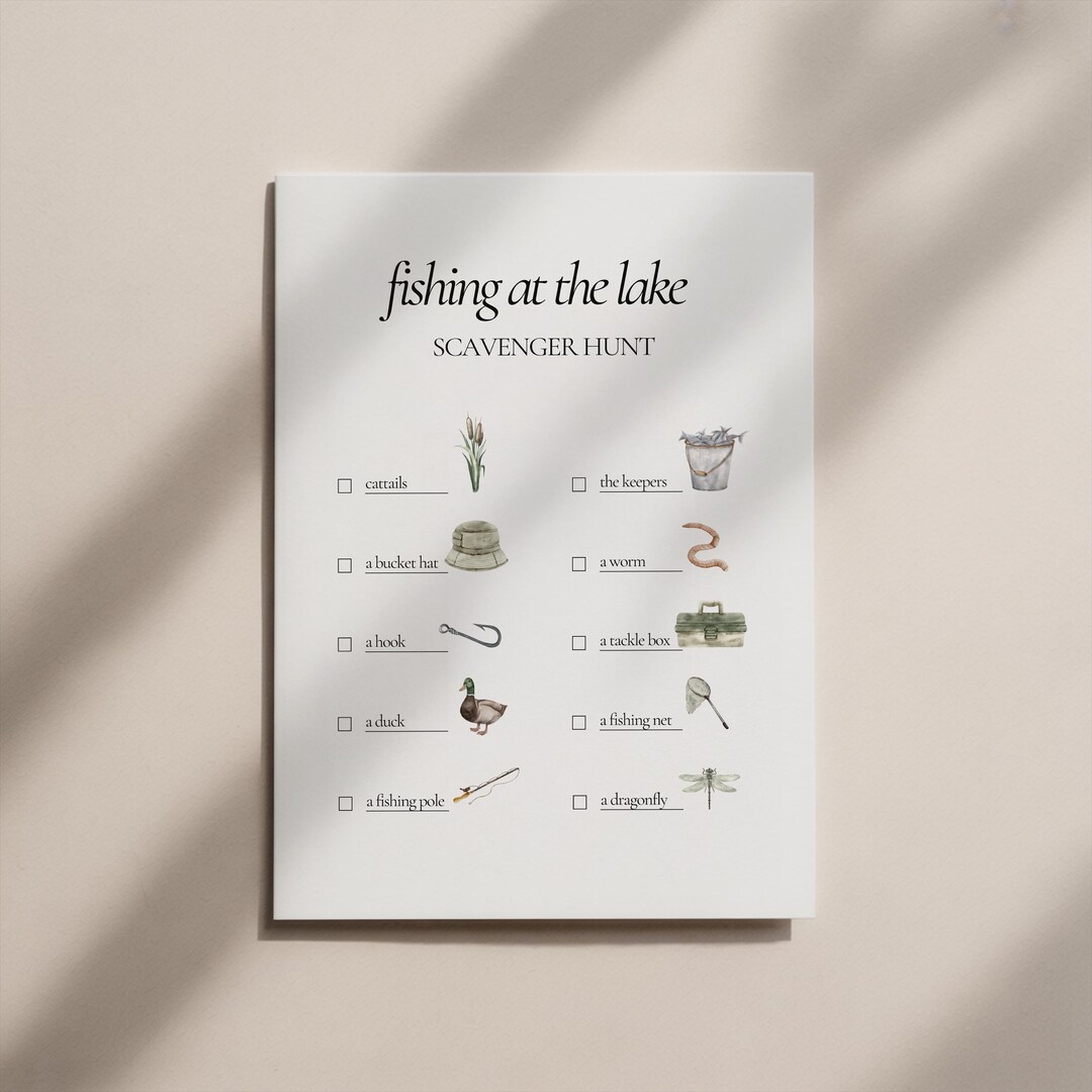 Toddler Lake Scavenger Hunt Printable – Fishing Themed Outdoor Activity ...