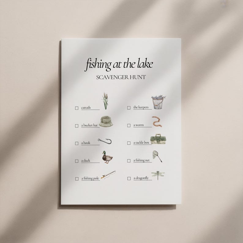 Toddler Lake Scavenger Hunt Printable – Fishing Themed Outdoor Activity ...