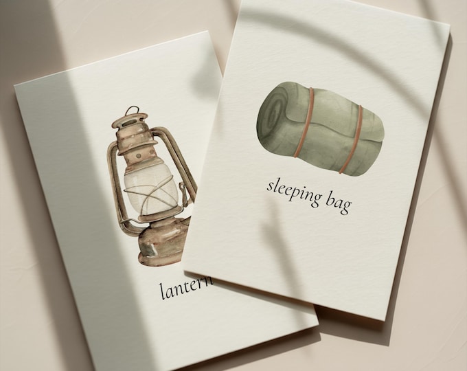 Camping Flash Cards,alphabet Flashcards,kindergarten Prek,seasonal ...