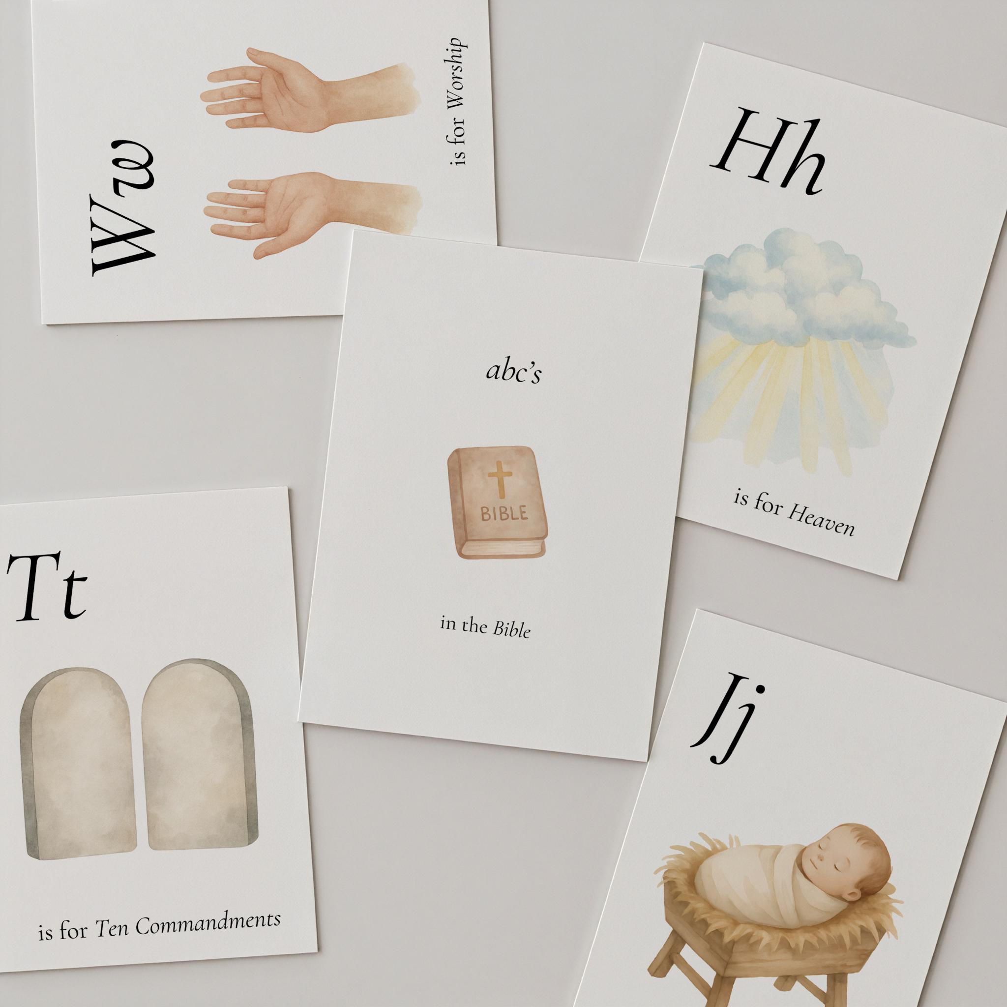 Bible ABC Flash Cards | Christian Alphabet Scripture Learning ...