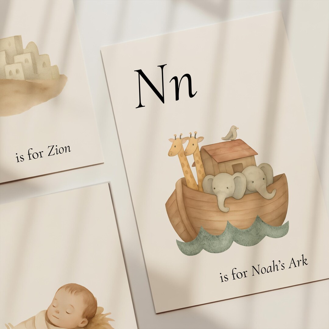 Bible ABC Flash Cards | Christian Alphabet Scripture Learning ...