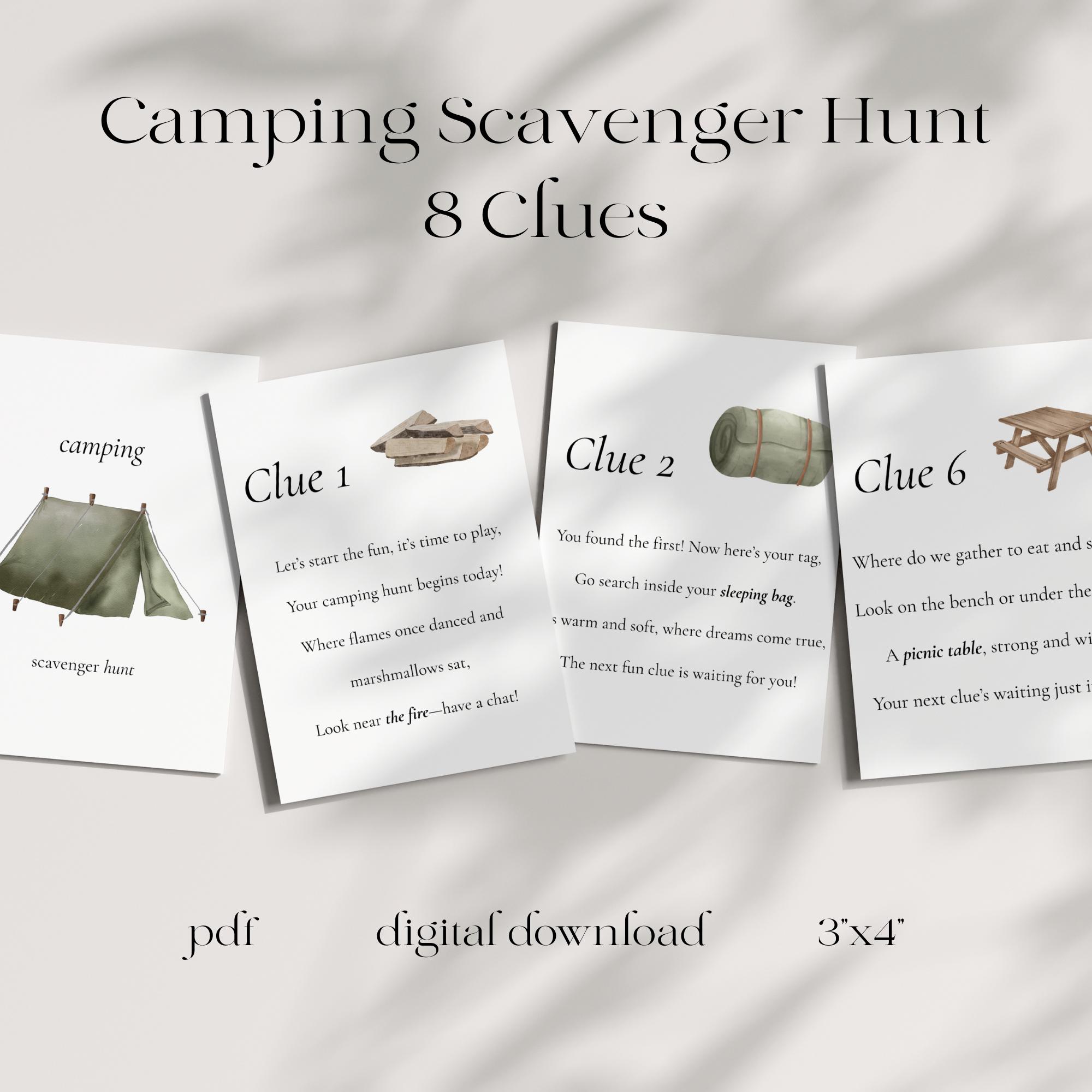 Camping Scavenger Hunt for Toddlers – Montessori Outdoor Nature Clue ...