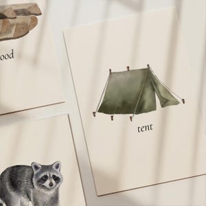 Camping Flashcards Kids Printable – Nature Flashcards PDF, Montessori ...