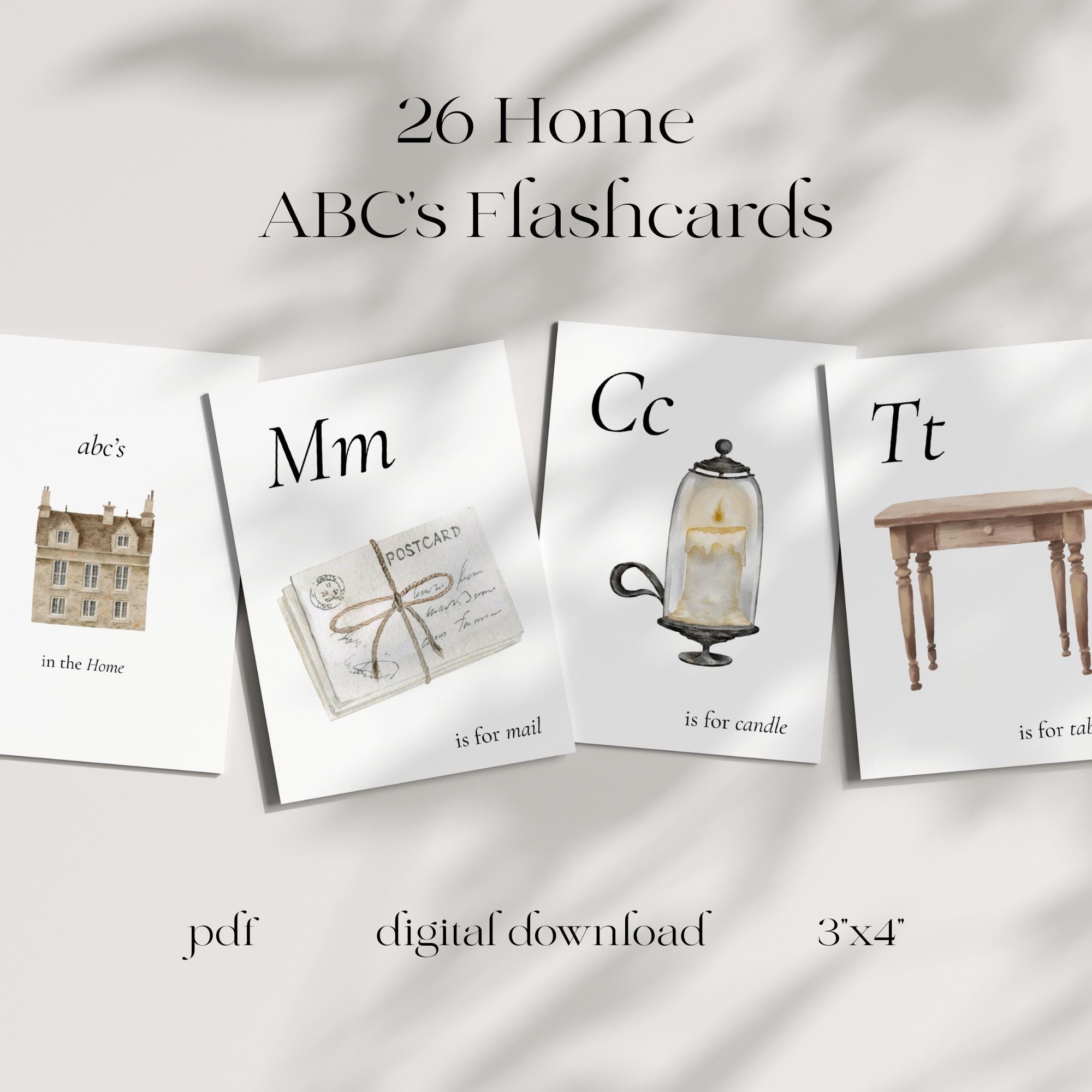 Montessori Alphabet Flashcards – Home-themed ABC Printable for Toddlers ...