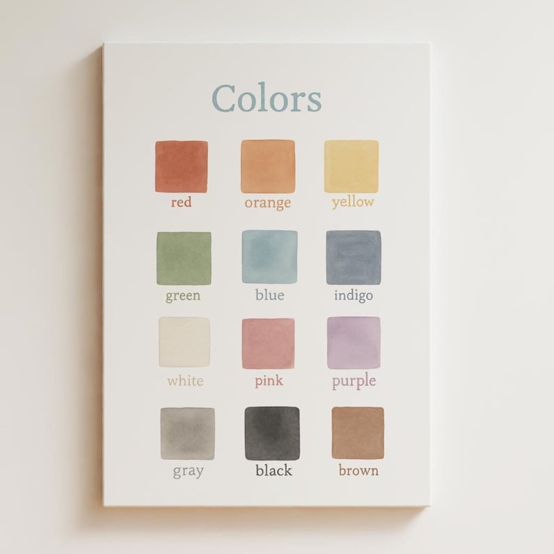 Montessori Colors Poster Printable PDF | Toddler Learning Wall Art ...