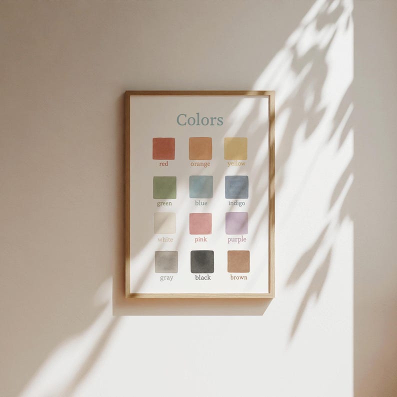 Montessori Colors Poster Printable PDF | Toddler Learning Wall Art ...