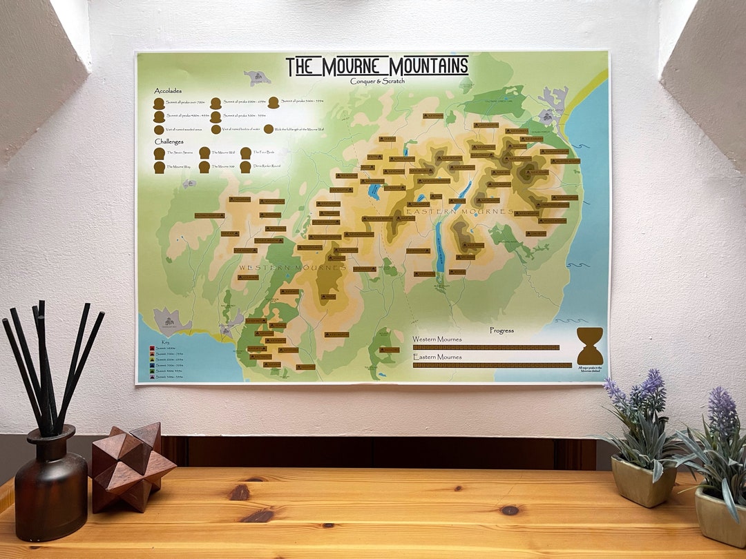 Mourne Mountains Scratch Map - Etsy UK