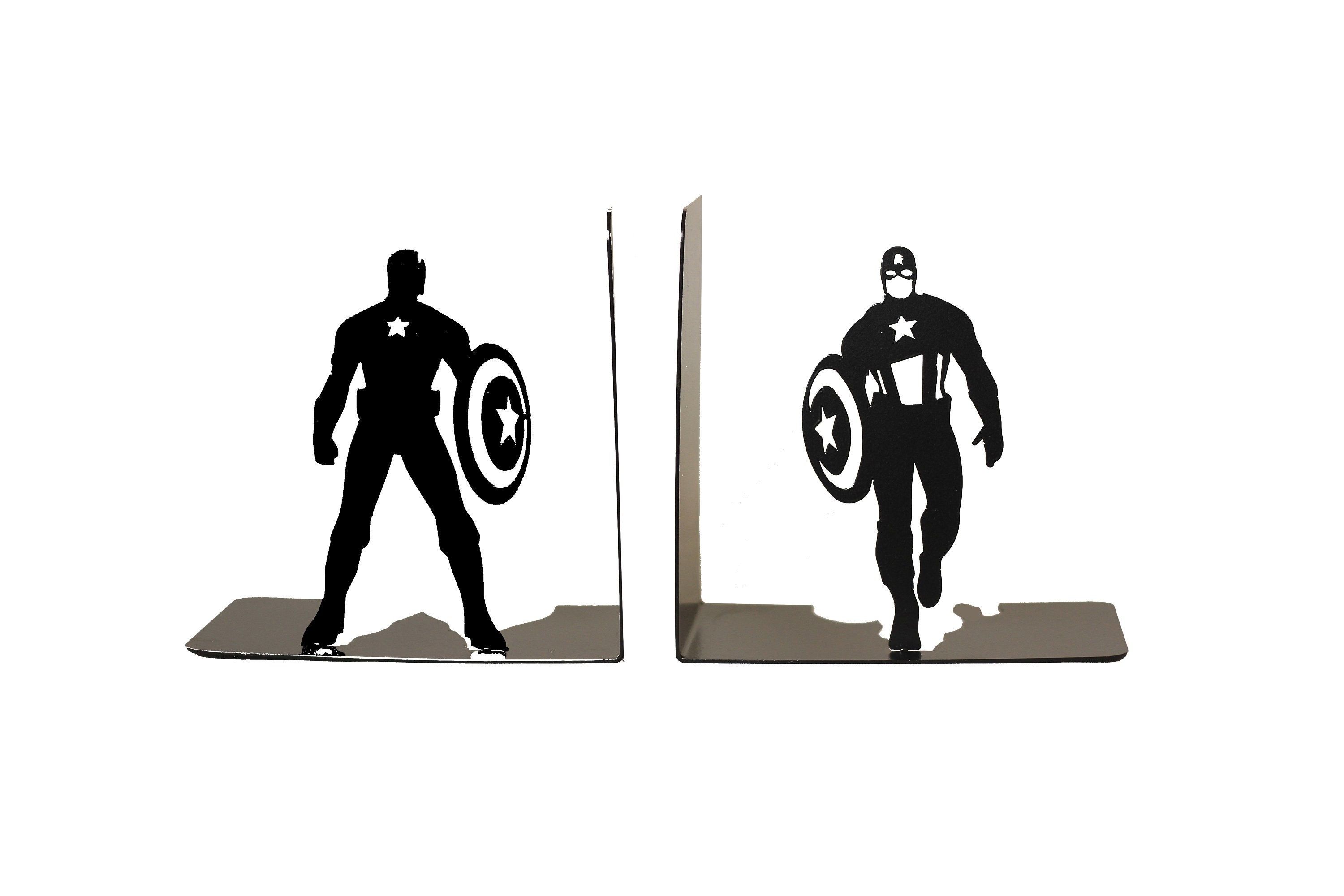 Captain America Metal Bookend / Book Support / Super Hero / Home/office ...