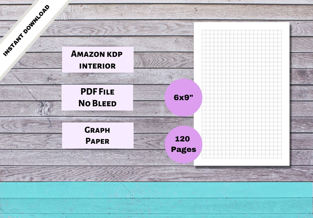 6 X 9" Graph Paper Pages | Grid Pages | Interior Notebook Journal for ...