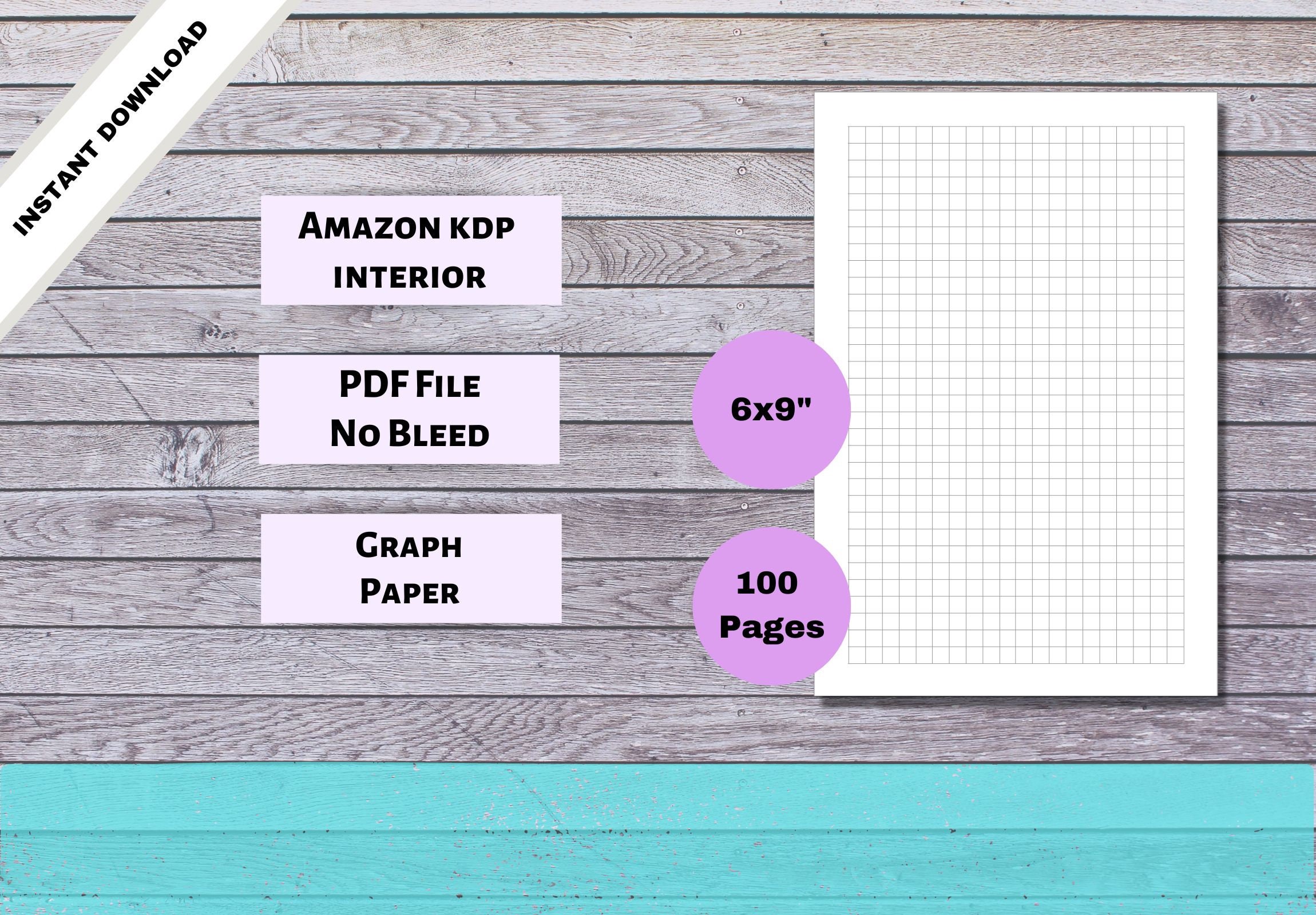 6 X 9 Graph Paper Pages Grid Pages Interior Notebook - Etsy