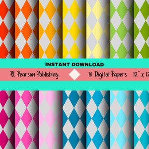 Grey Diamonds Digital Paper, Background, Scrapbook Papers, Commercial ...