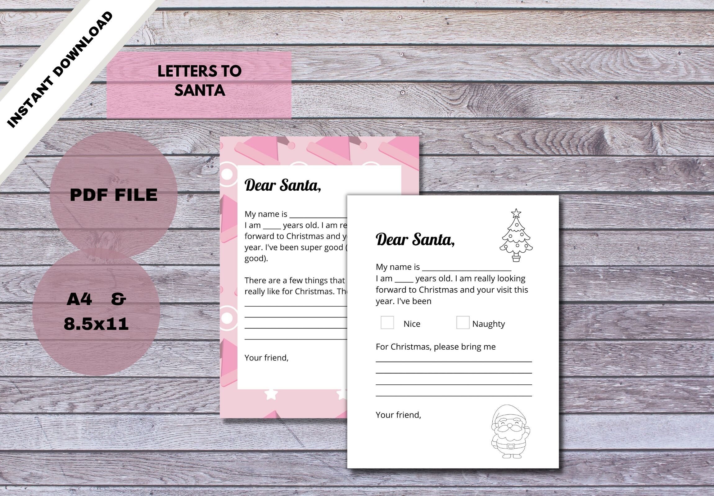 Printable Letter to Santa Dear Santa Letter to Santa - Etsy
