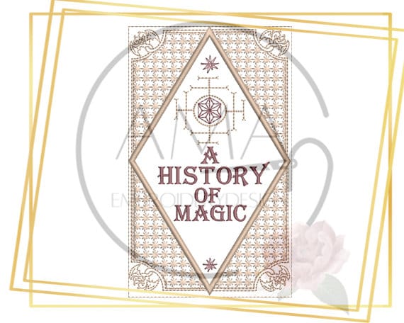 A History of Magic Book Cover Embroidery Design Wizarding | Etsy