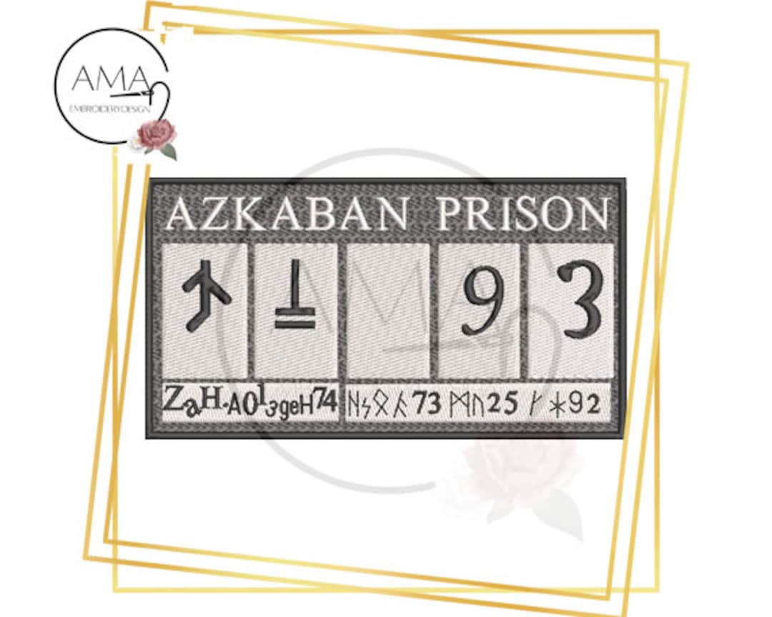 Bellatrix Witch Prison Sign Number Embroidery Design - Wizarding School ...
