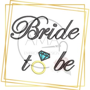 Bride, Bride Team, Bride Silhouette in Wedding Embroidey- Machine ...