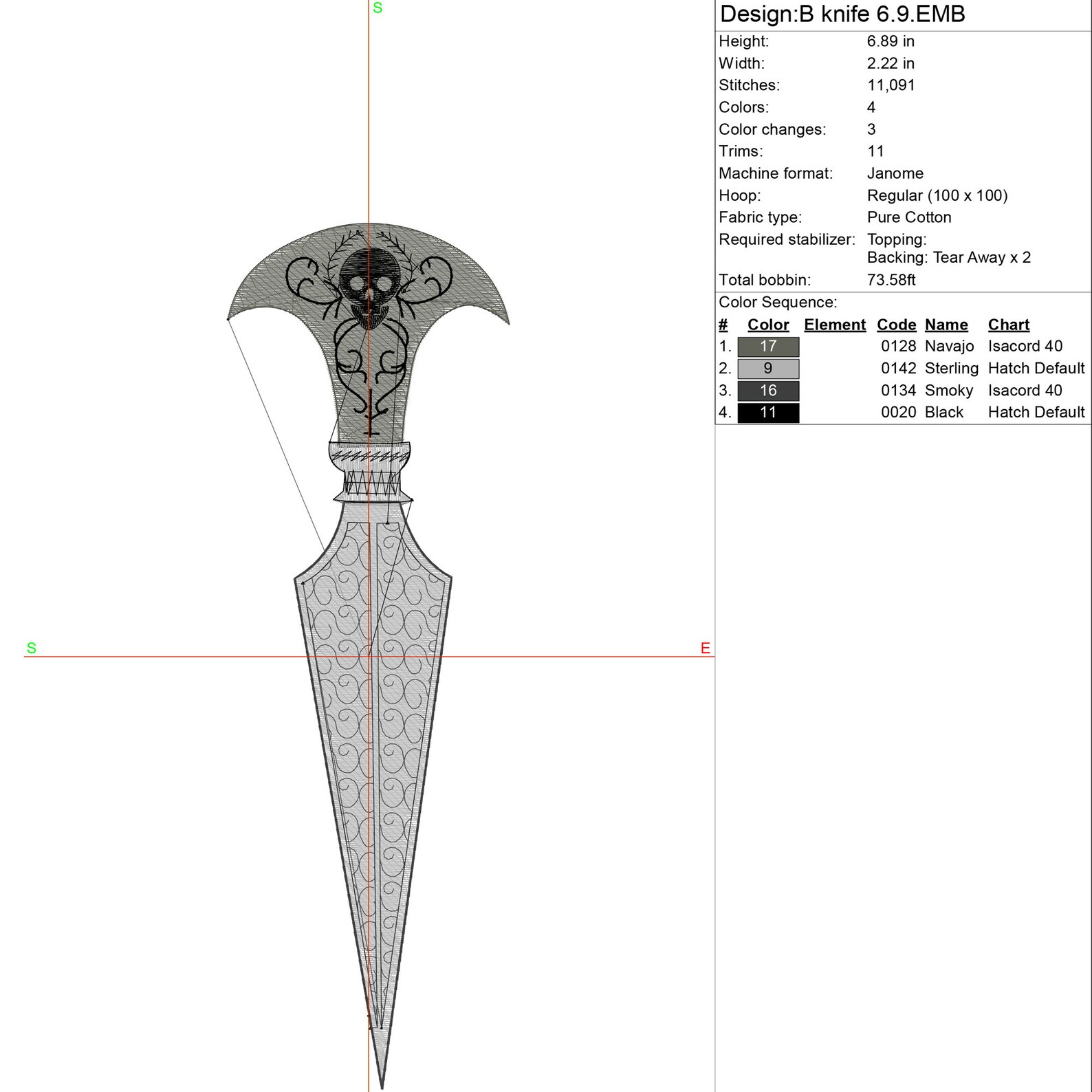 Bellatrix Knife / Dagger Embroidery Design Wizarding School - Etsy