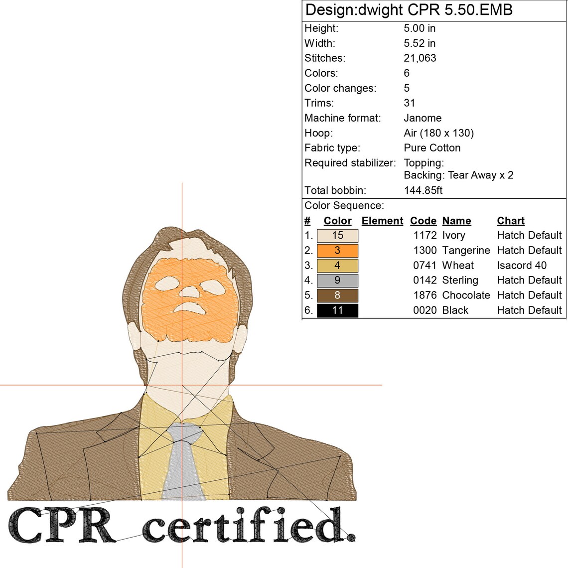 Dwight Schrute CPR Certified Training Embroidery Design 3 - Etsy