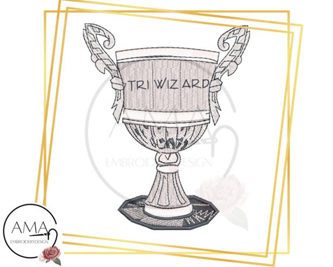 Triwizard Tournament Cup Trophy Embroidery Design Wizarding - Etsy
