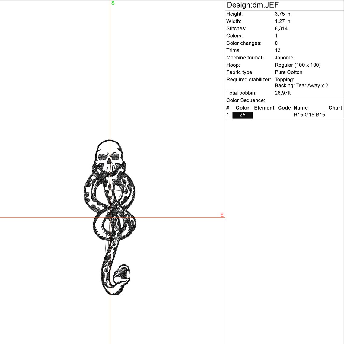 The Dark Mark Death Eaters Symbol Embroidery Design - Etsy