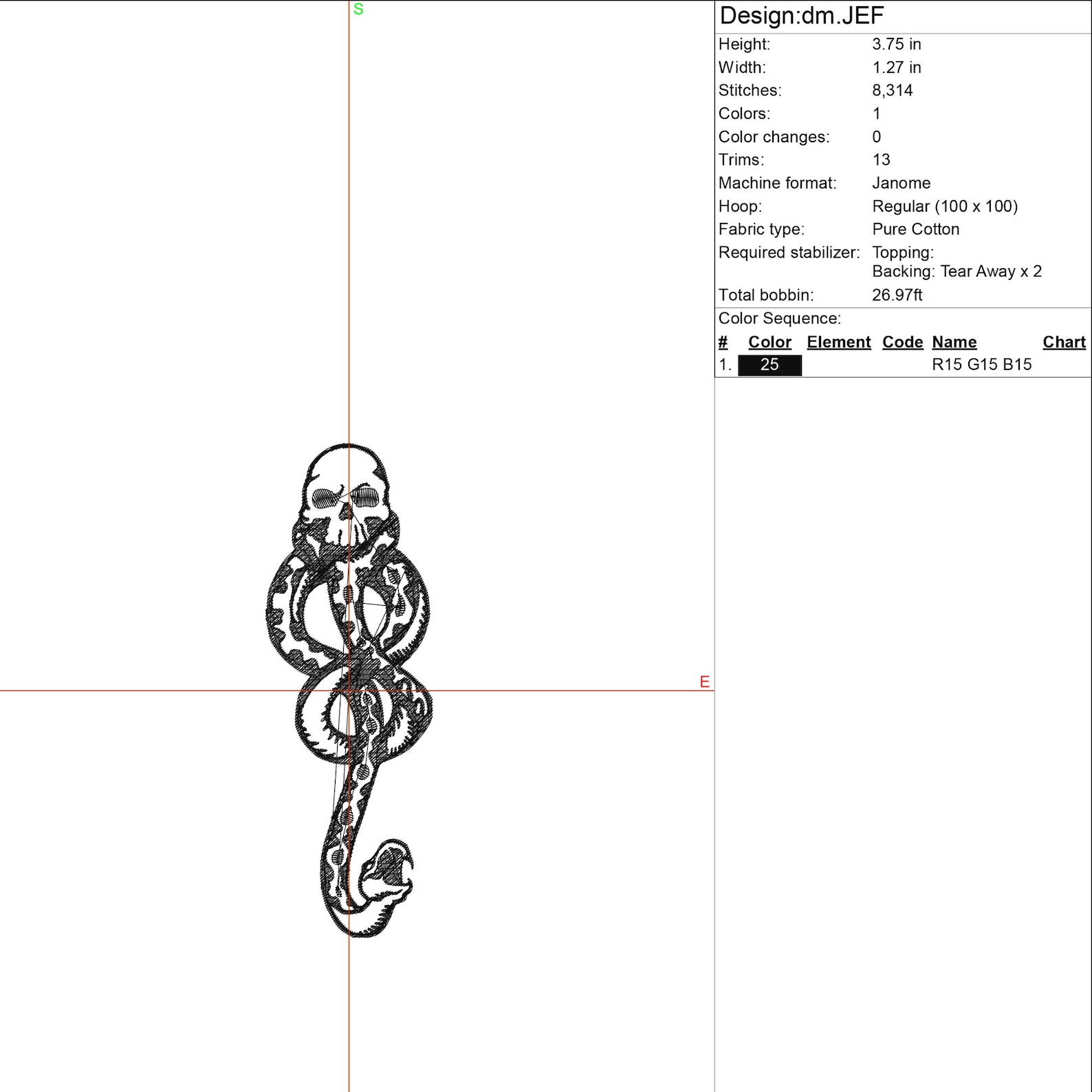 The Dark Mark Death Eaters Symbol Embroidery Design - Etsy