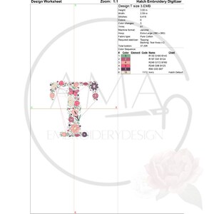 Unique Flower Alphabet - Instant Download Machine Embroidery Design ...