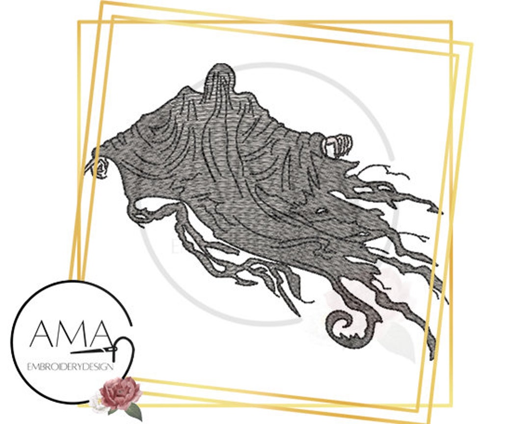 Dark Fantasy Hooded Creature Embroidery Design - Wizarding School for ...