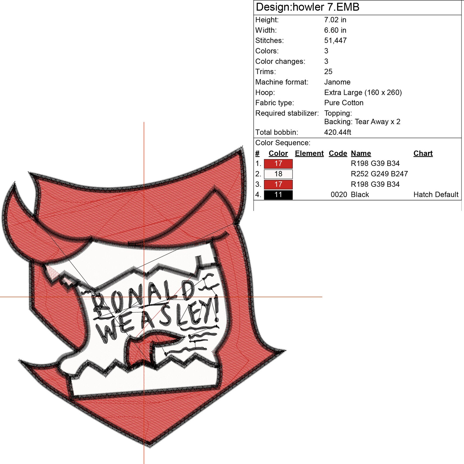 Ron's Red Howler Magical Letter Embroidery Design - Etsy