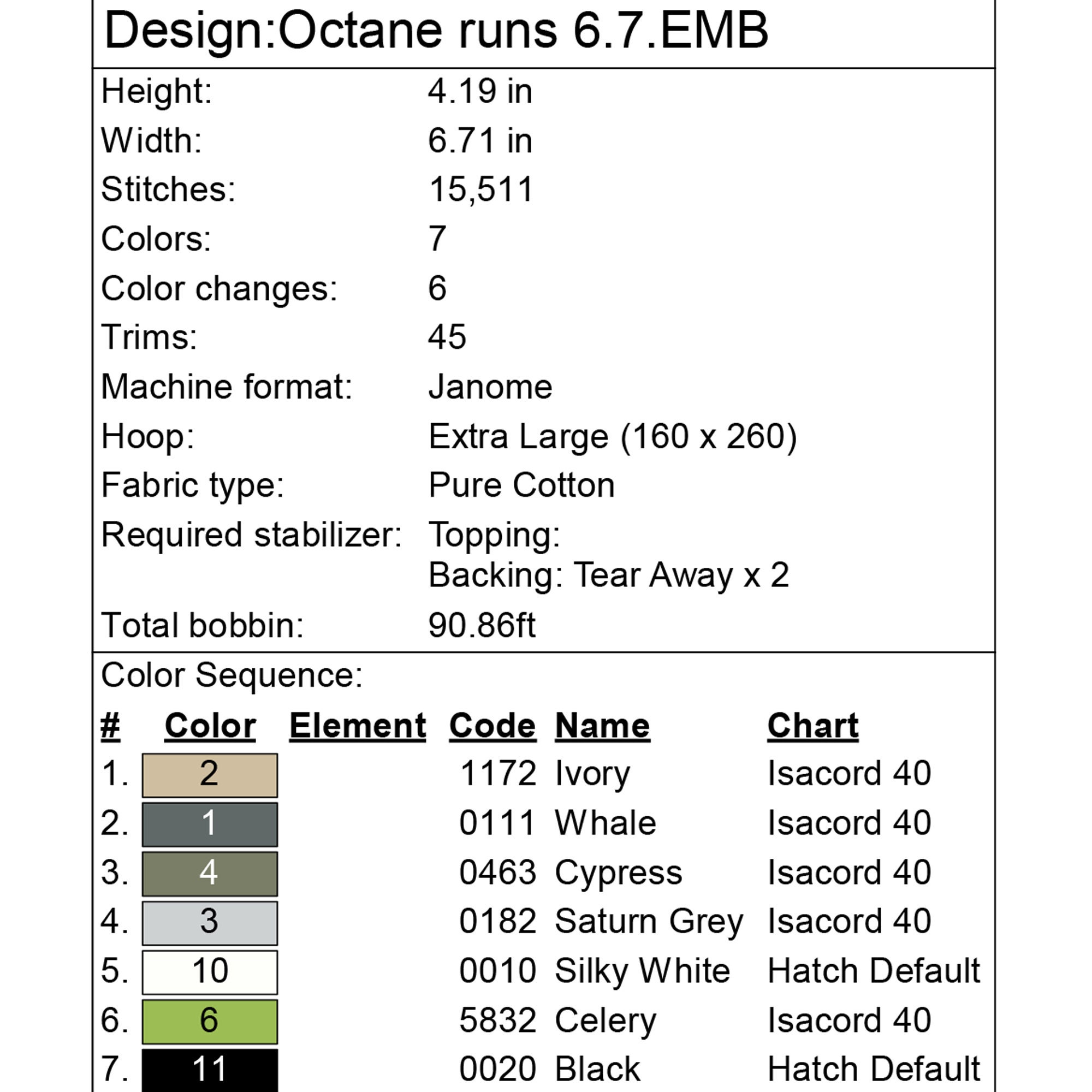 Octane Runs Machine Embroidery Design 3 Sizes Available - Etsy