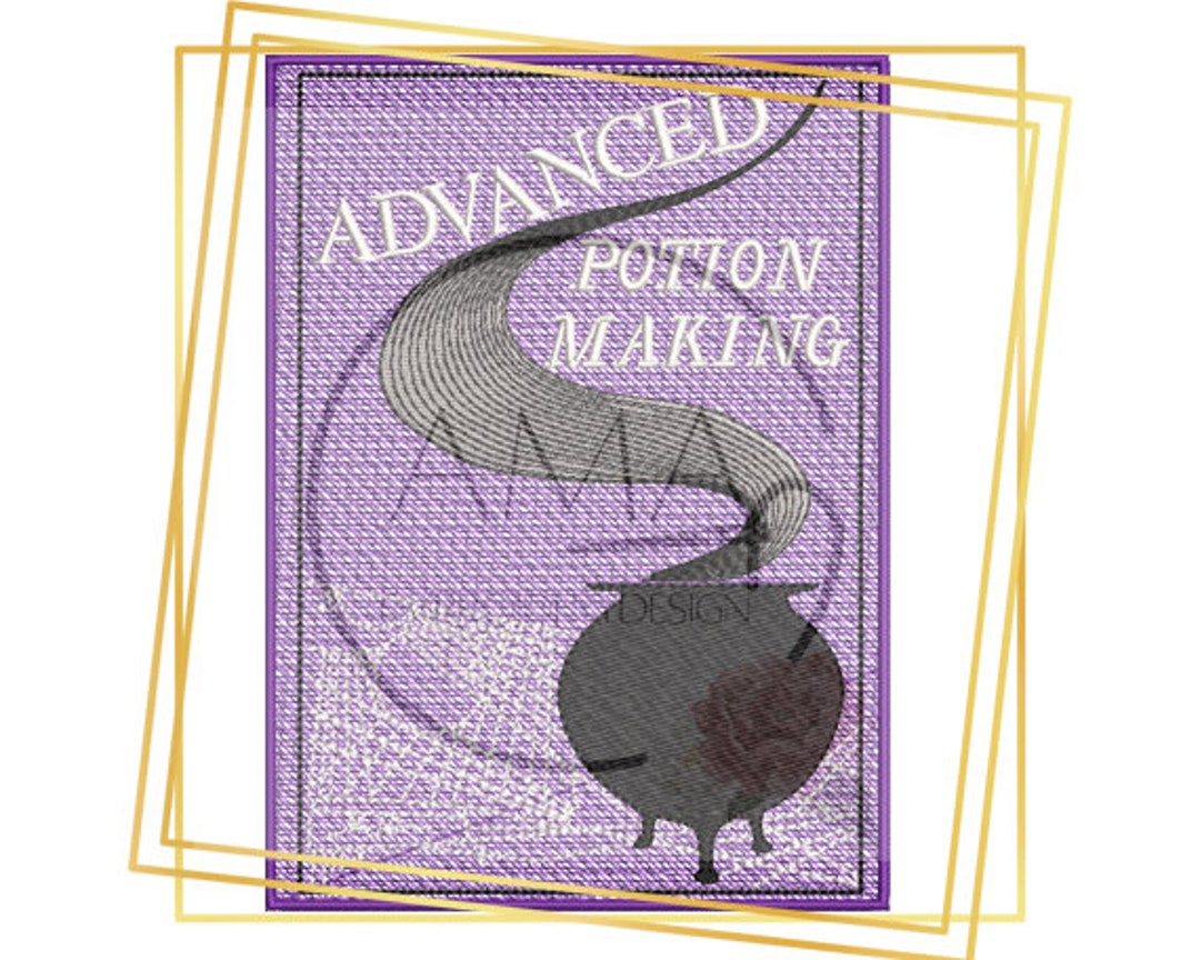 Potion Textbook Embroidery Design - Wizarding School for Witches and ...