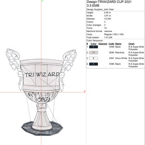 Triwizard Tournament Cup Trophy Embroidery Design Wizarding - Etsy
