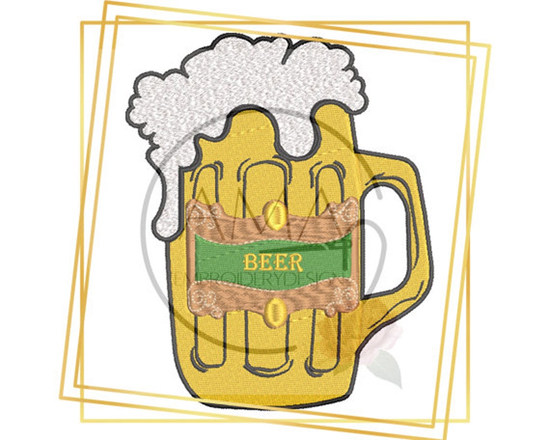 Draught Beer Mug Embroidery Design - Wizarding School for Witches and ...