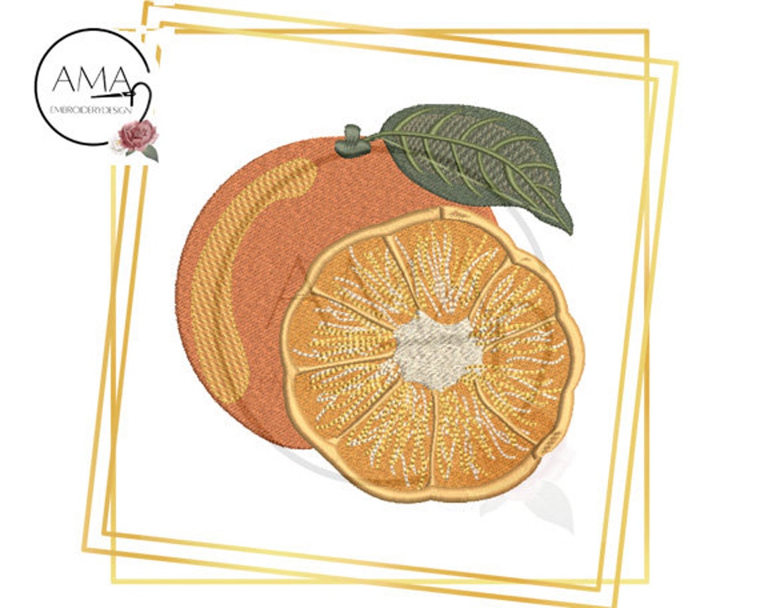Orange Slice Embroidery Design - Summer Fruits Embroidery - 3 Sizes ...