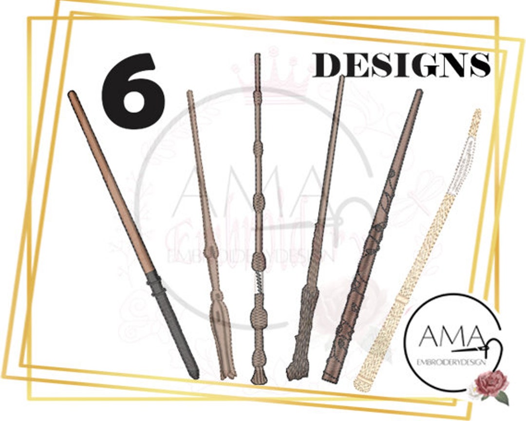 The Wands of Each Character Collection Bundle 1 Embroidery Design ...