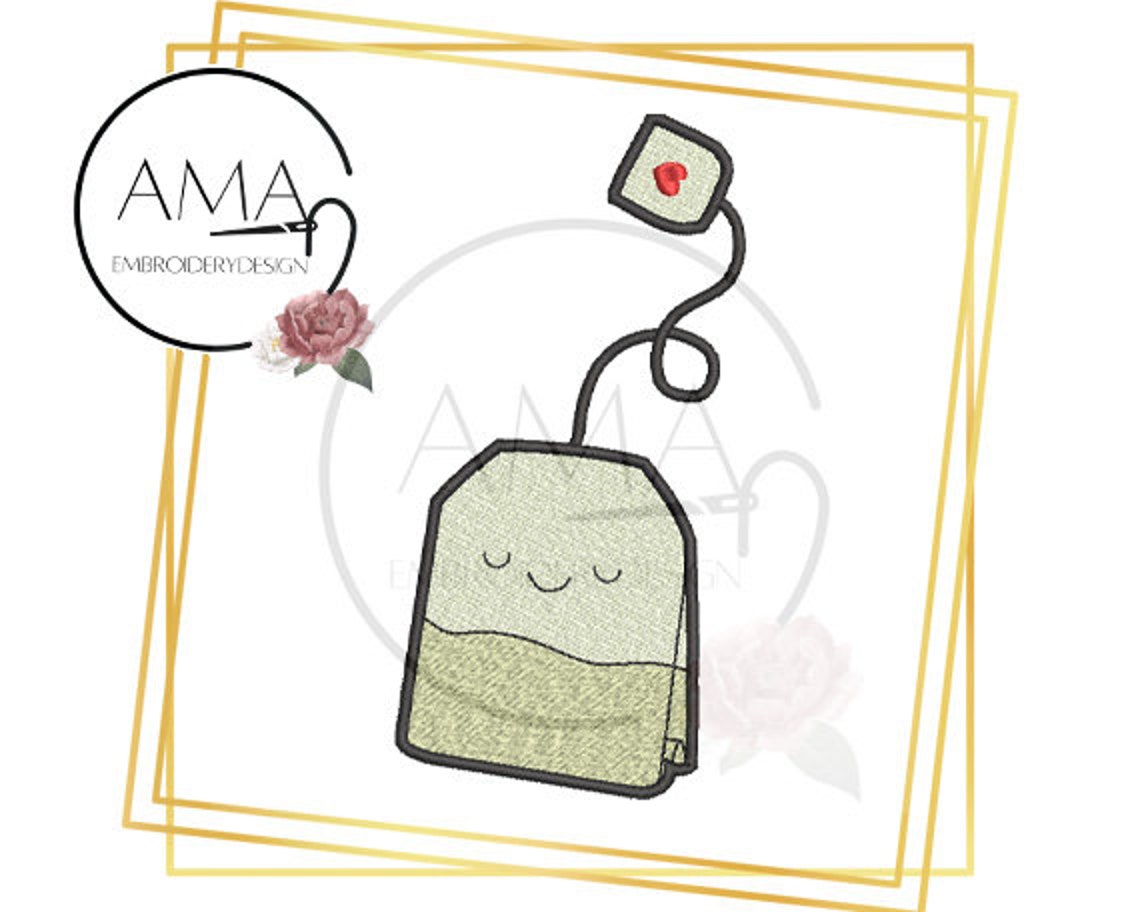 Teabag Smilling Embroidery Design Kitchen Embroidery Design - Etsy