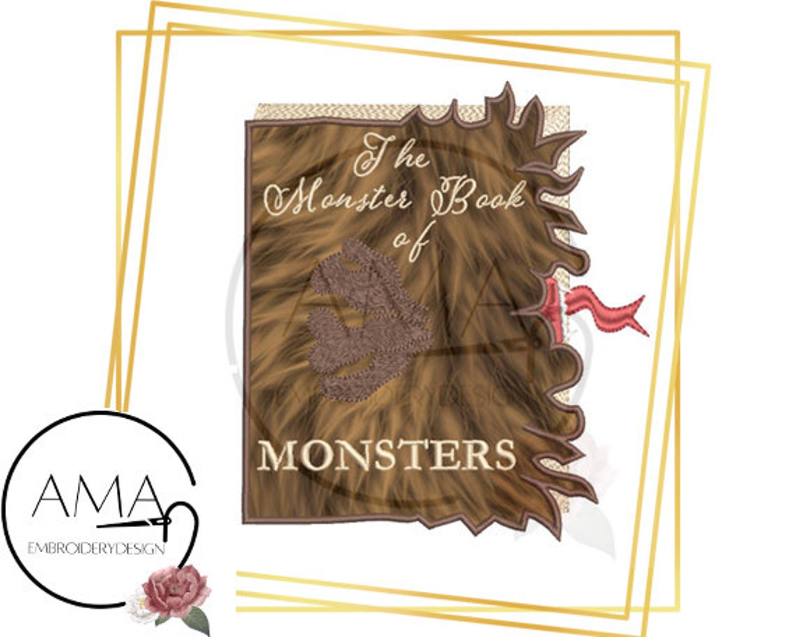 The Monster Book of Monsters Applique Cover Embroidery Design ...