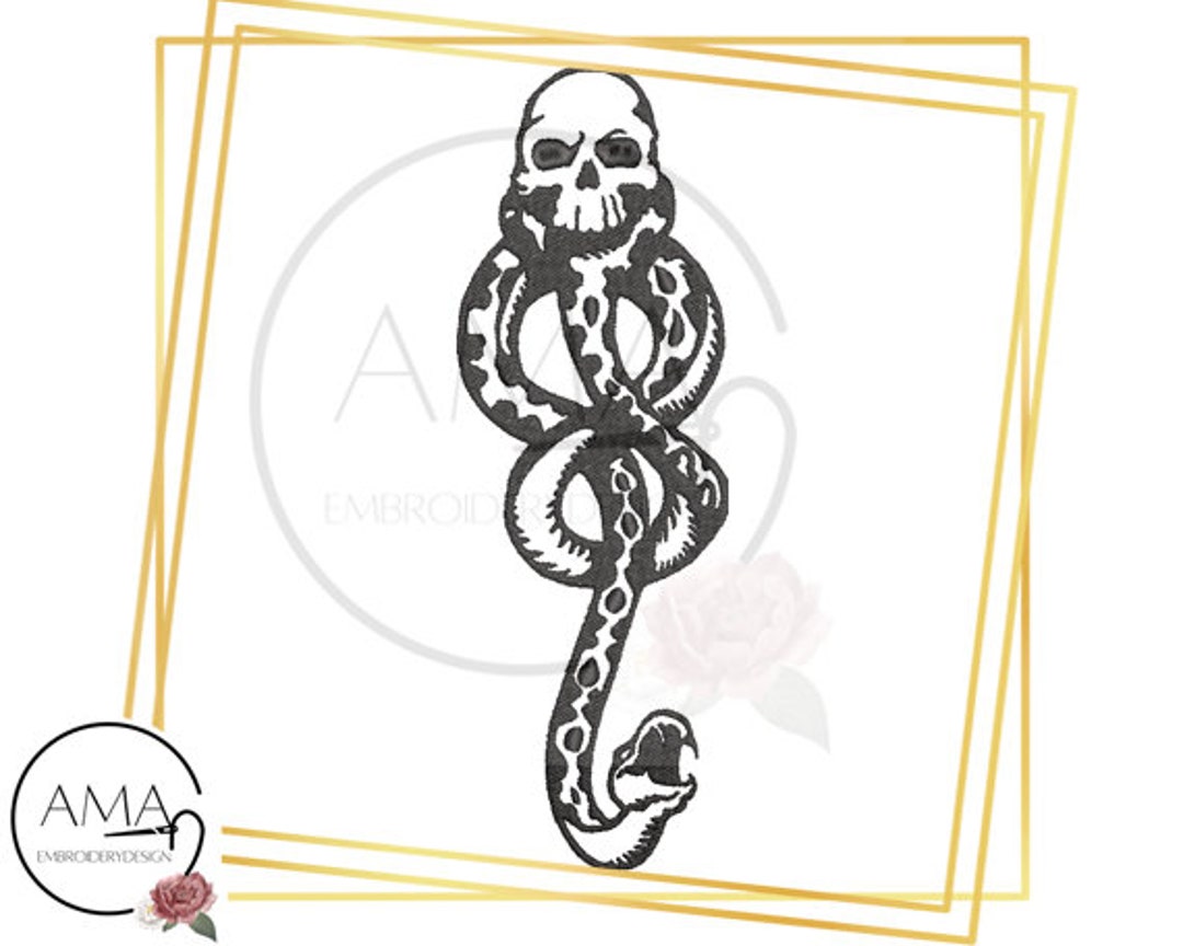The Dark Mark Death Symbol Embroidery Design - Wizarding School for ...