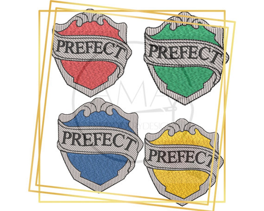 School Prefect Badges Embroidery Design - Wizarding School for Witches ...