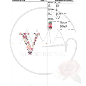 Unique Flower Alphabet - Instant Download Machine Embroidery Design ...