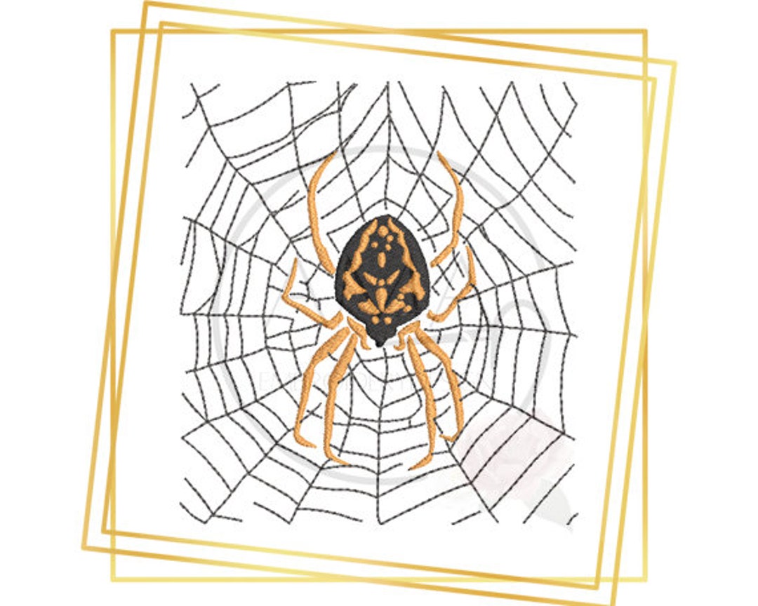 Spider and Web Machine Embroidery Design - Animal Embroidery - 3 Sizes ...