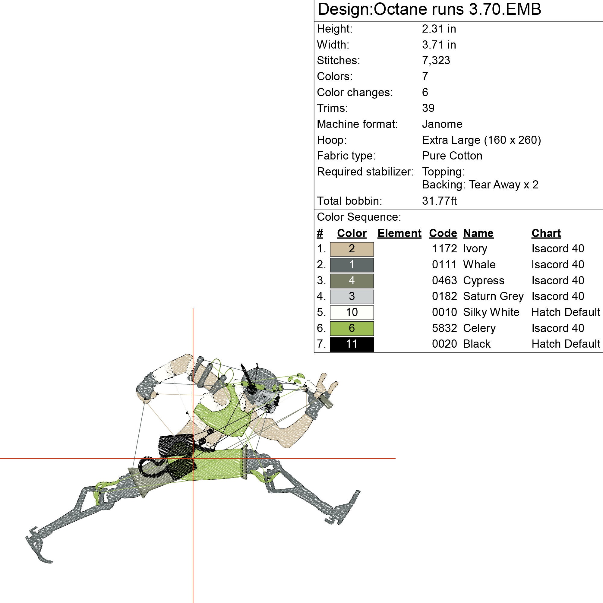 Octane Runs Machine Embroidery Design 3 Sizes Available - Etsy